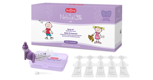 NEBIAL 3% KIT 20 FLACONCINI MONODOSE 5ML SOLUZIONE IPERTONICA CON ACIDO ...